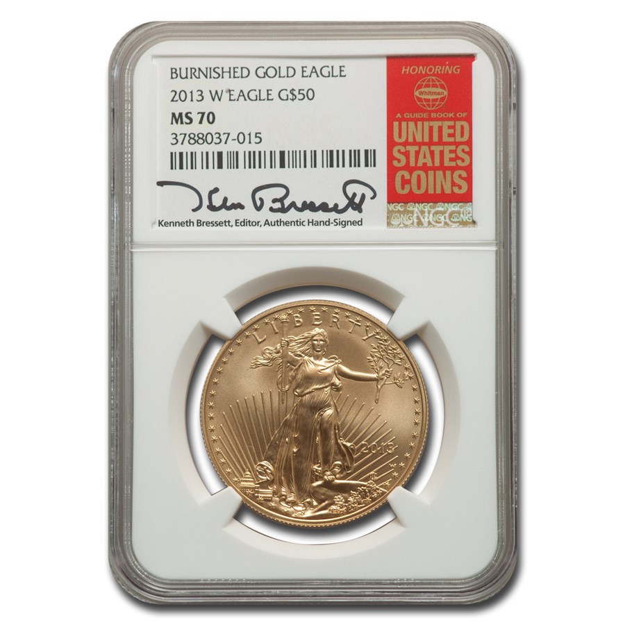 Buy 2013-W 1 oz Burnished Gold Eagle MS-70 NGC (Bressett) | APMEX