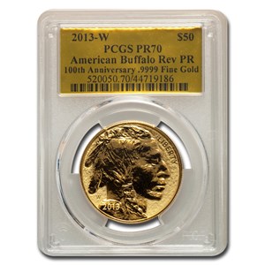 Buy 2013-W 1 oz Reverse Proof Gold Buffalo PR-70 PCGS (Gold Foil) | APMEX
