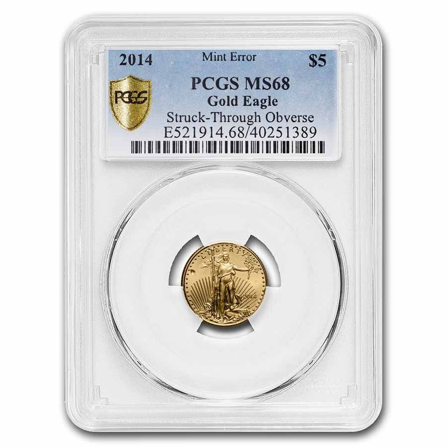 Buy 2014 1/10 oz Gold Eagle MS-68 PCGS (Error, Struck-Through Obv) | APMEX
