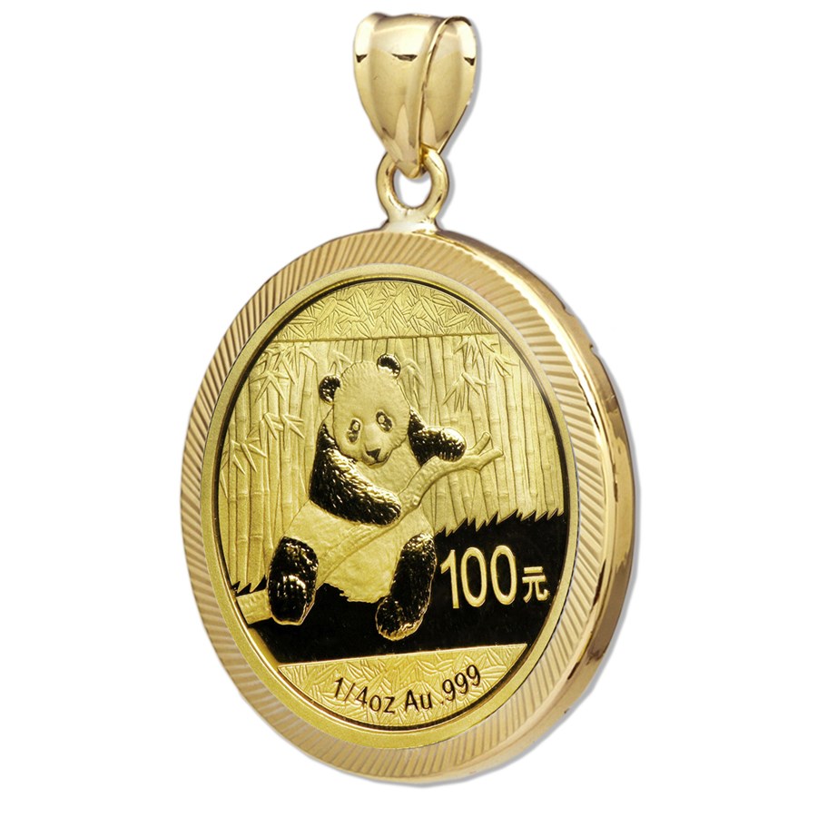 Buy 2014 1/4 oz Gold Panda Pendant (Diamond-Prong Bezel) | APMEX