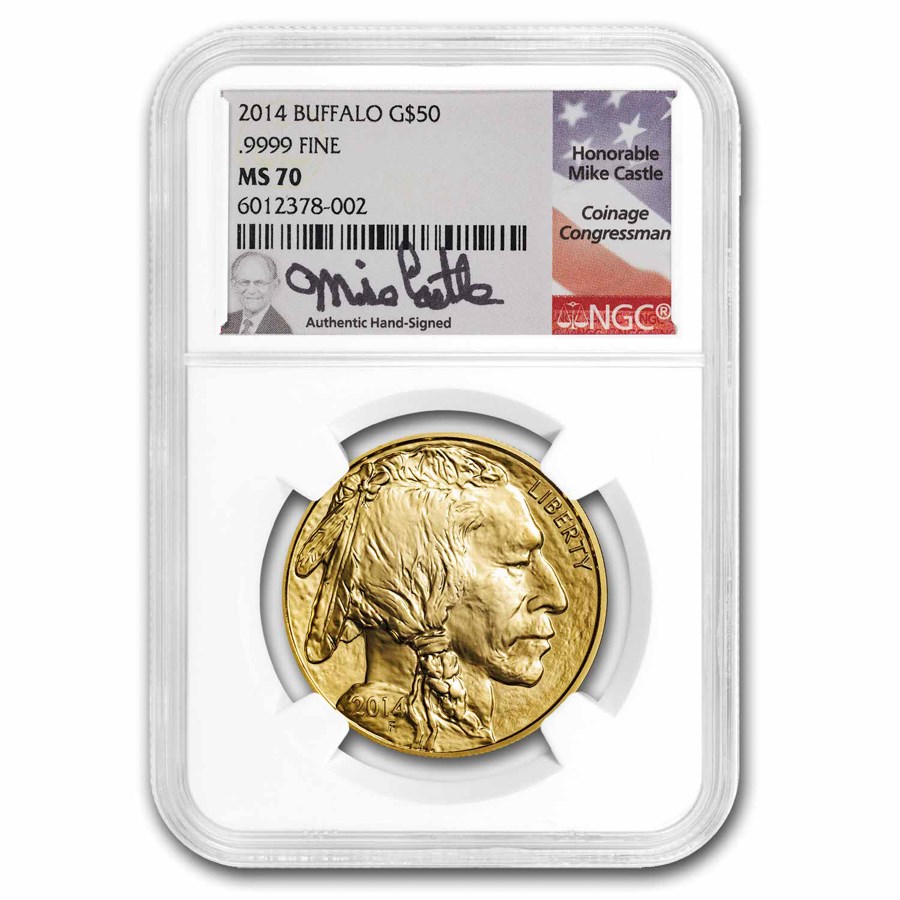 Buy 2014 1 oz Gold Buffalo MS-70 NGC (Mike Castle) | APMEX