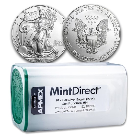 Buy 2014 1 oz Silver Eagle SF Mint (20-Coin MintDirect® Tube) | APMEX