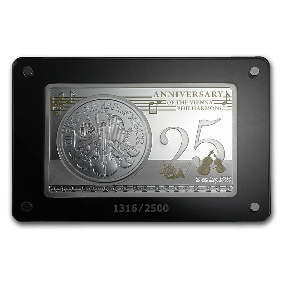 Buy 2014 2-Pc Silver Bar & Coin Set (25th Ann of Vienna Philharmonic ...