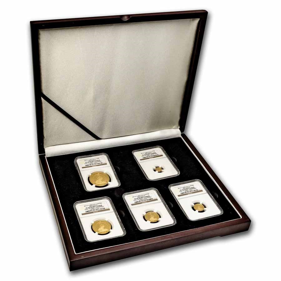 2014 5-Coin Gold Britannia Proof Set PF-69 NGC (Box/COA)