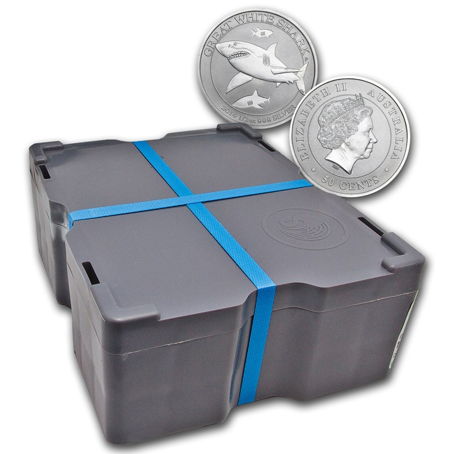 Buy 2014 AUS 1/2 oz Silver Great White Shark (Sealed Monster Box) | APMEX