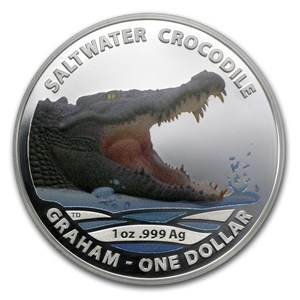 Buy 2014 Australia 1 oz Silver Crocodile Proof (Graham, Colorized) | APMEX