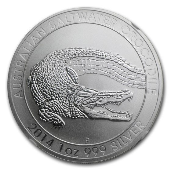 Buy 2014 Australia 1 oz Silver Saltwater Crocodile MS-70 NGC (ER) | APMEX