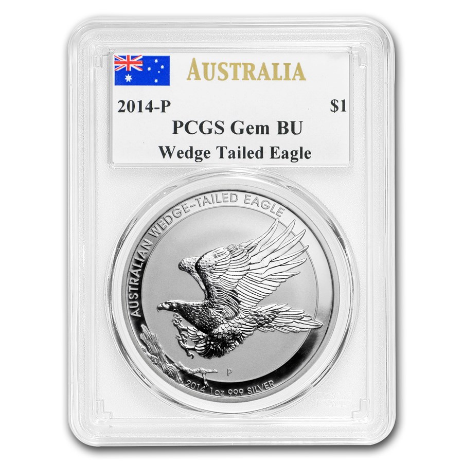 Buy 2014 Australia 1 oz Silver Wedge Tailed Eagle PCGS GEM BU | APMEX