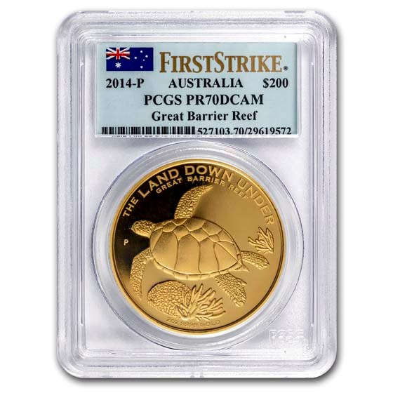 Buy 2014 Australia 2 oz Proof Gold Great Barrier Reef PR-70 PCGS | APMEX