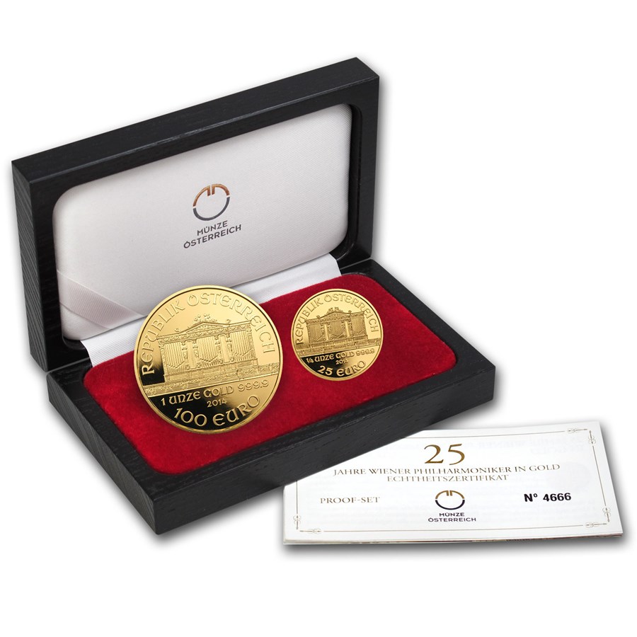Buy 2014 Austria 2-Coin Gold Philharmonic Limited Edition Proof Set | APMEX