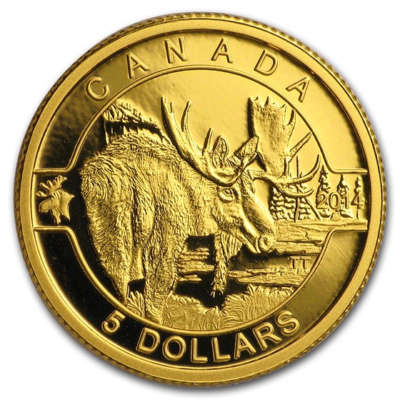 Buy 2014 Canada 1/10 oz Proof Gold $5 Moose (w/out Box) | APMEX