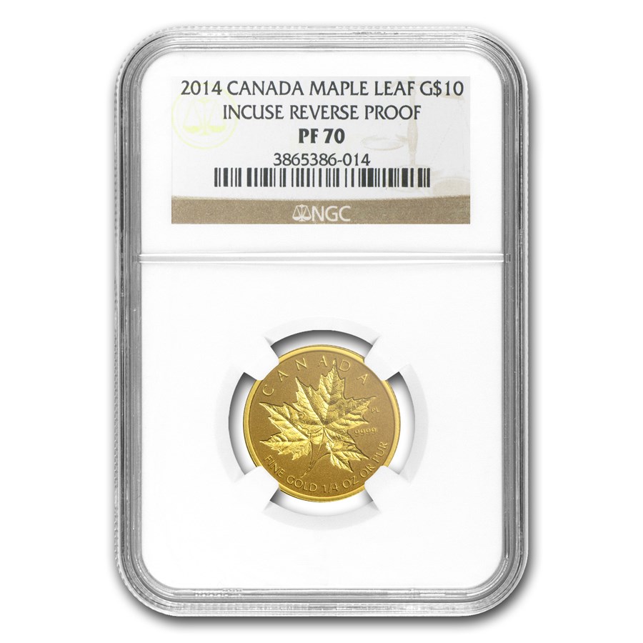 Buy 2014 Canadian 1/4 oz Gold Maple Reverse Proof PF-70 | APMEX