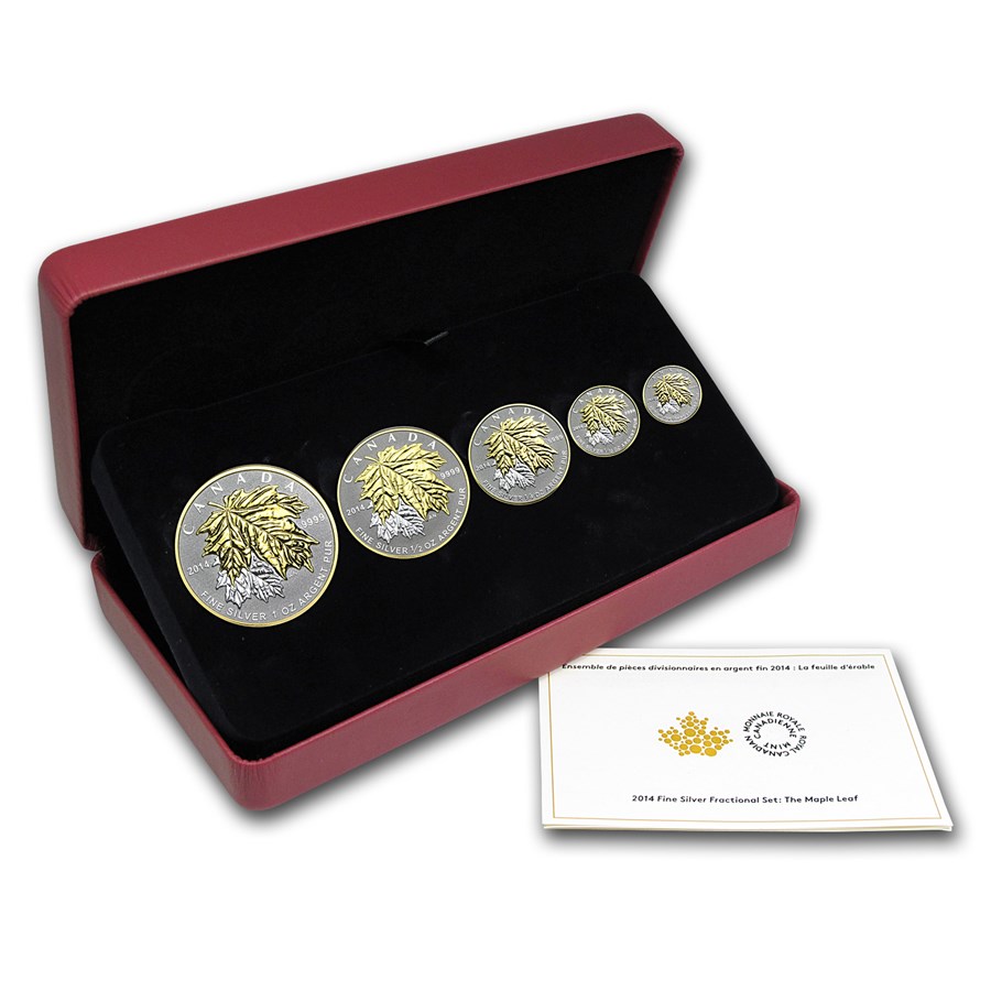 Buy 5-Coin 2014 Canadian Silver Maple Leaf Rev Proof Set | APMEX