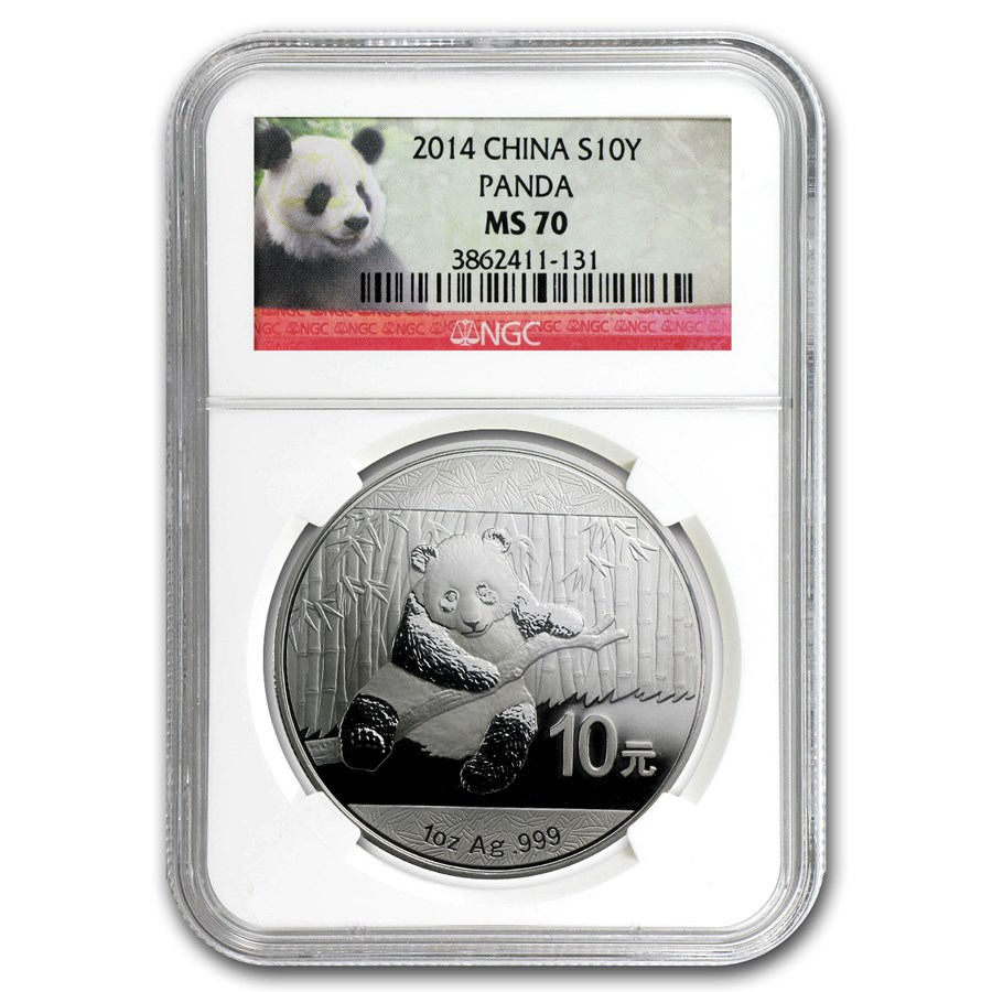 Buy 2014 China 1 oz Silver Panda MS-70 NGC | APMEX