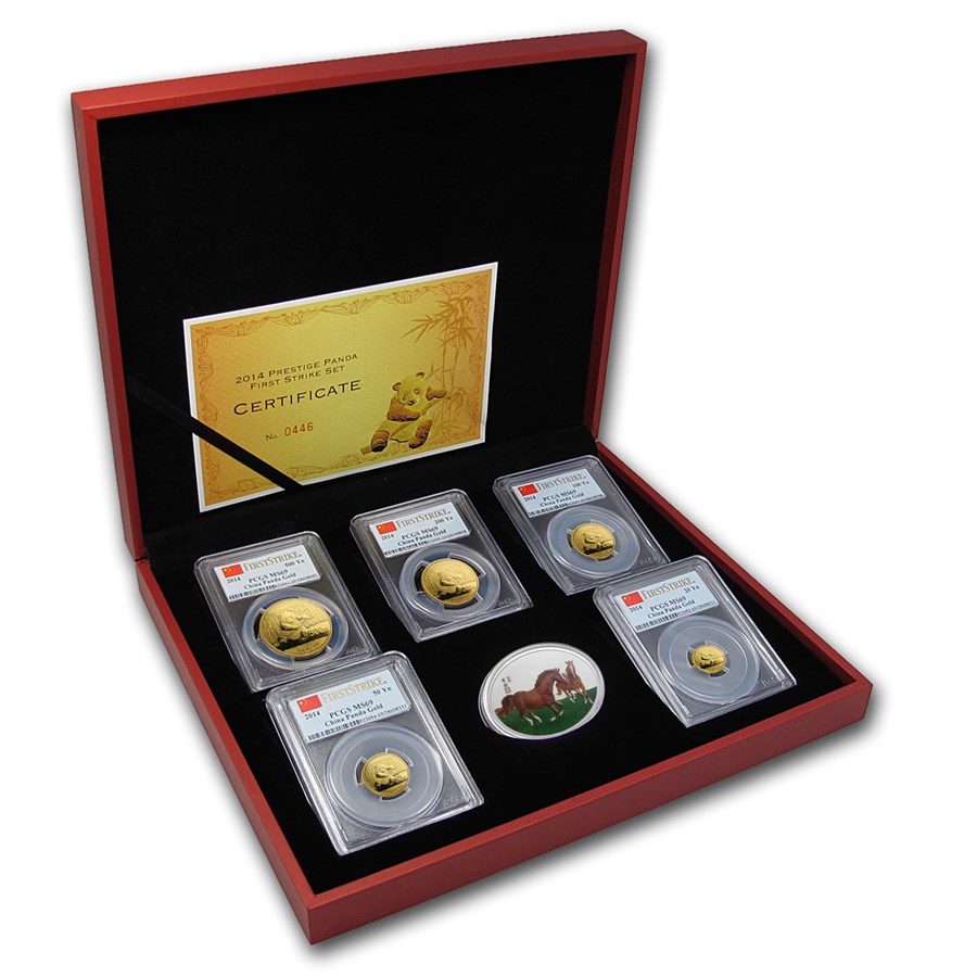 Buy 2014 China 5-Coin Gold Panda Prestige Set MS-69 PCGS (FS) | APMEX