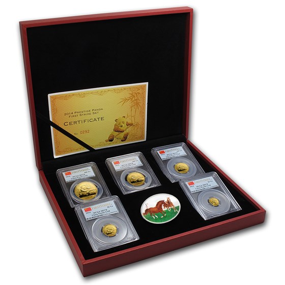 Buy 2014 China 5-Coin Gold Panda Prestige Set MS-70 PCGS (FS) | APMEX