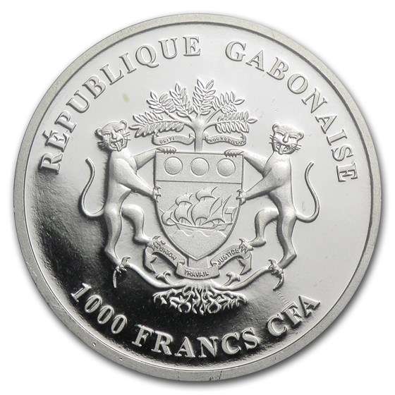 Buy 2014 Gabon 1 oz Silver African Springbok (Acrylic Display) | APMEX