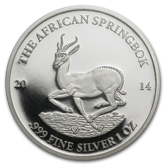 Buy 2014 Gabon 1 oz Silver African Springbok (Acrylic Display) | APMEX