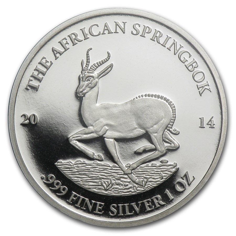 Buy 2014 Gabon 1 oz Silver African Springbok (Acrylic Display) | APMEX