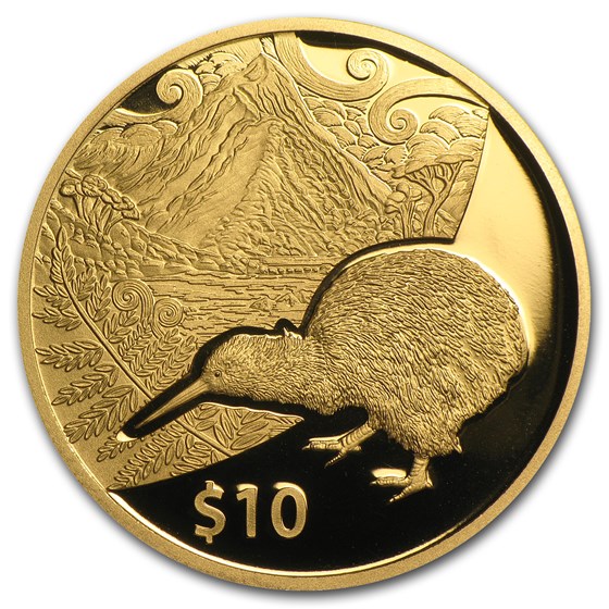 Buy 2014 New Zealand 1/4 oz Proof Gold $10 Treasures Kiwi | APMEX