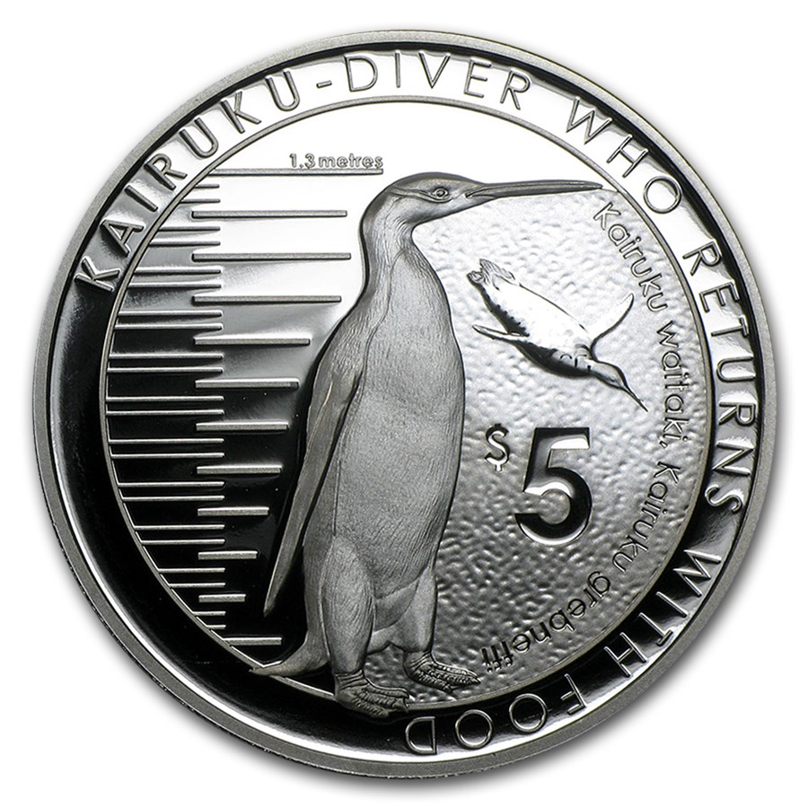 Buy 2014 New Zealand 1 oz Silver $5 Annual Coin Kairuku Penguin | APMEX