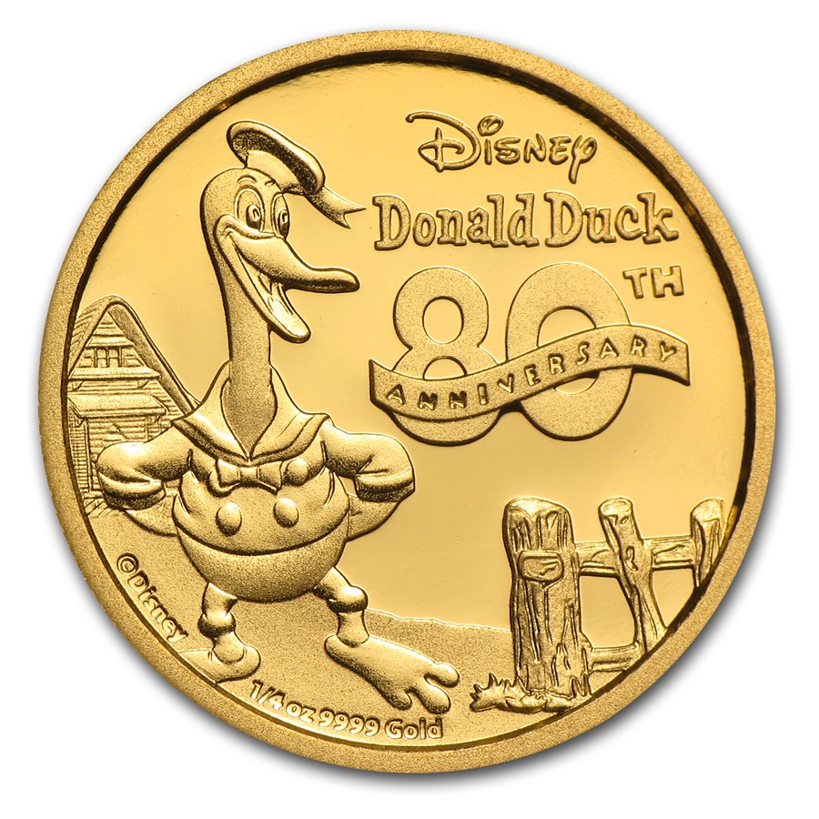 Buy 2014 Niue 1/4 oz Proof Gold $25 Disney Donald Duck | APMEX