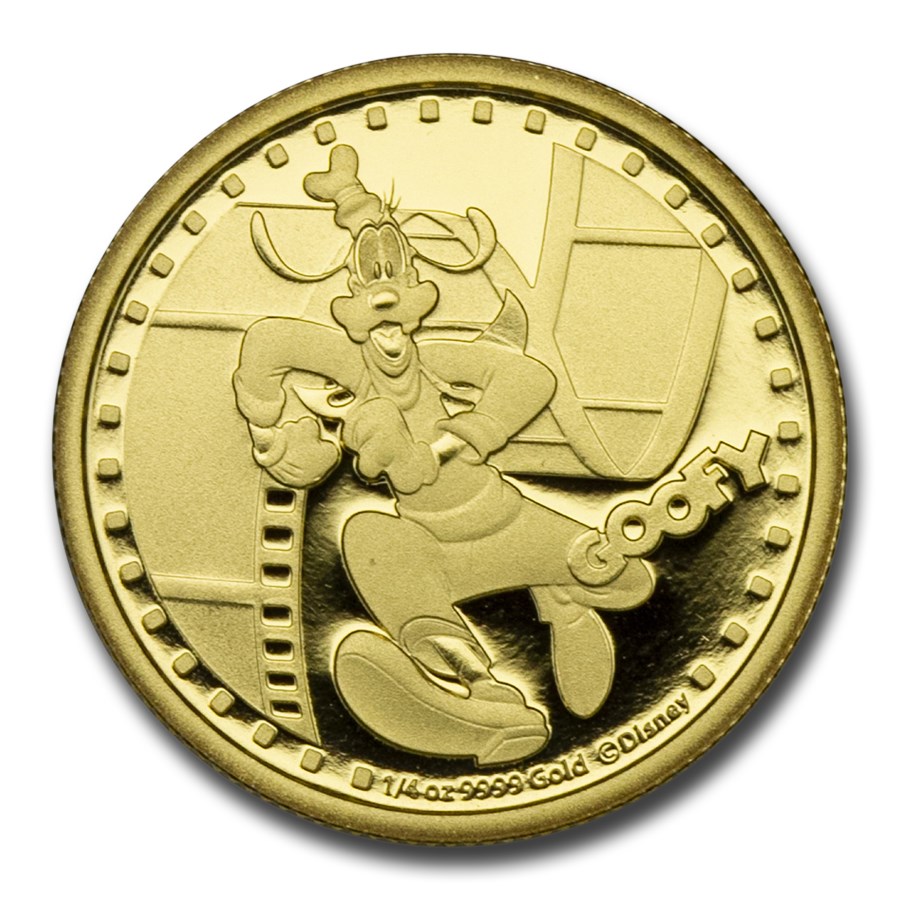 Buy 2014 Niue 1/4 oz Proof Gold $25 Disney Goofy (w/COA - No Box) | APMEX