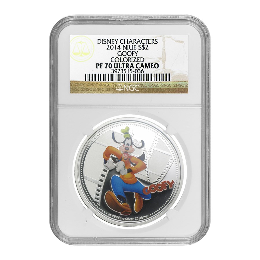 Buy 2014 Niue 1 oz Silver $2 Disney Goofy PF-70 NGC | APMEX