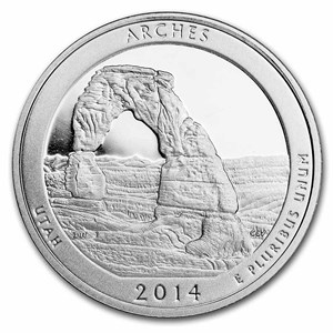 Buy 2014-S ATB Silver Quarter Arches National Park Pf | APMEX