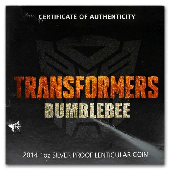 2014 Tuvalu 1 oz Silver Colorized Transformers Bumblebee Proof