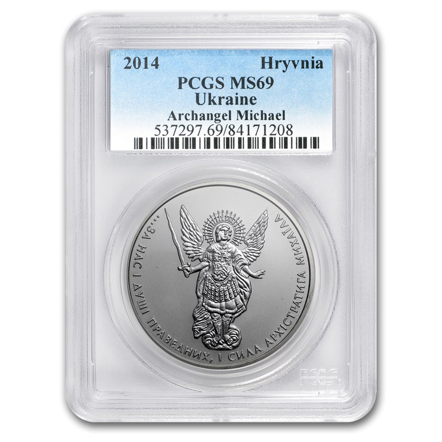 Buy 2014 Ukraine 1 oz Silver Archangel Michael MS-69 PCGS | APMEX