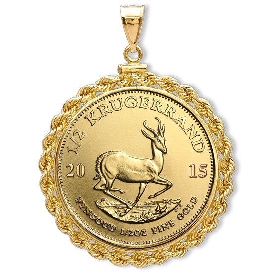 Buy 2015 1/2 oz Gold Krugerrand Pendant (Rope-ScrewTop Bezel) | APMEX