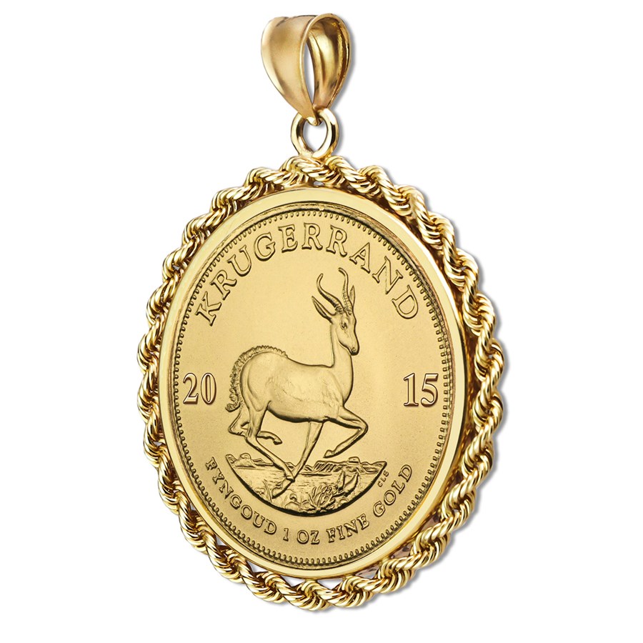 Buy 2015 1 oz Gold Krugerrand Pendant (Rope-Prong Bezel) | APMEX