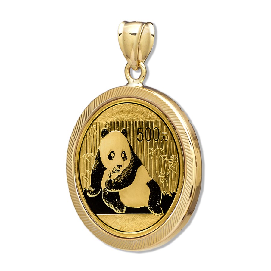 Buy 2015 1 oz Gold Panda Pendant (Diamond-Prong Bezel) | APMEX