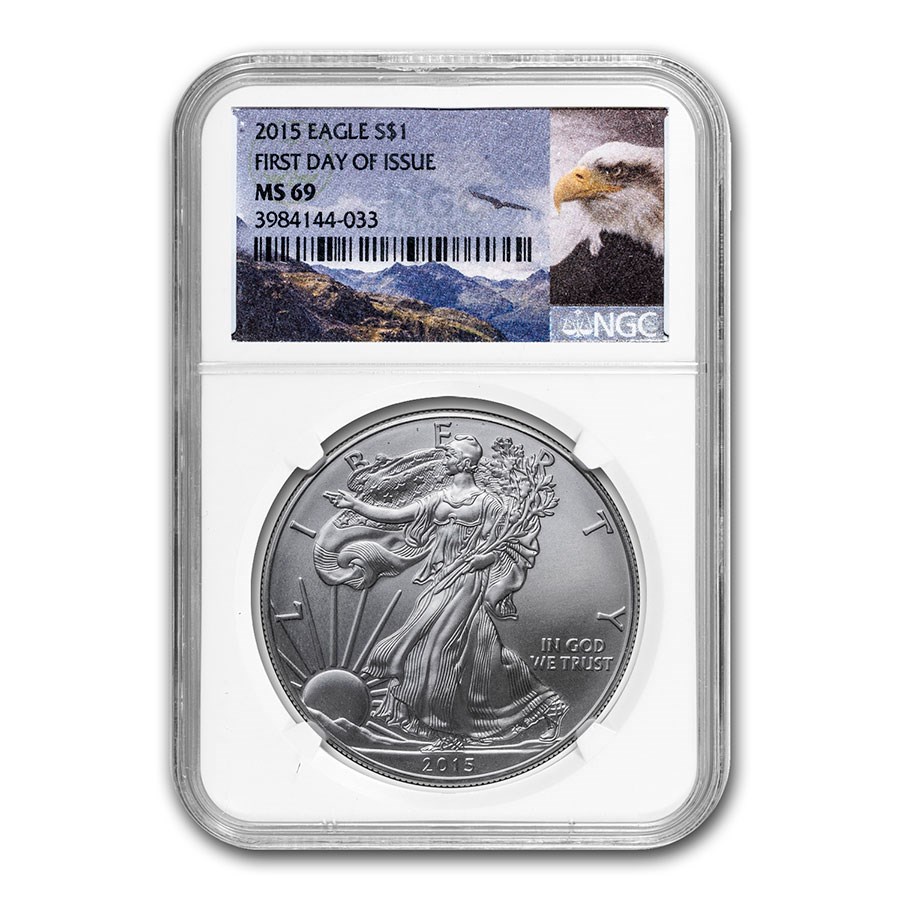 Buy 2015 American Silver Eagle MS-69 NGC (Eagle, First Day Issue) | APMEX