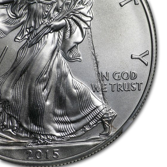Buy 2015 American Silver Eagle MS-69 NGC (Error, Obv Struck Thru) | APMEX