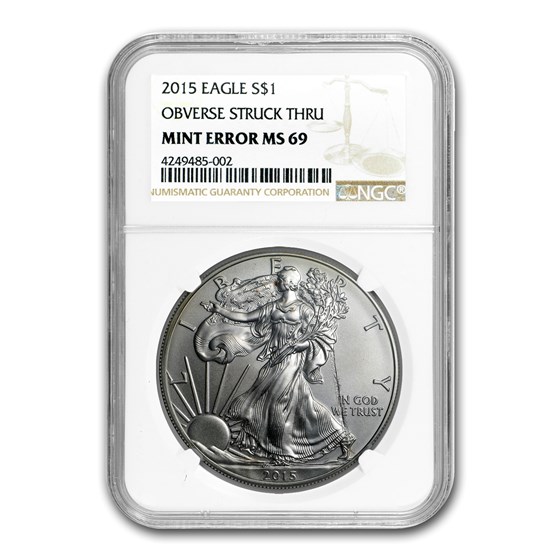 Buy 2015 American Silver Eagle MS-69 NGC (Error, Obv Struck Thru) | APMEX