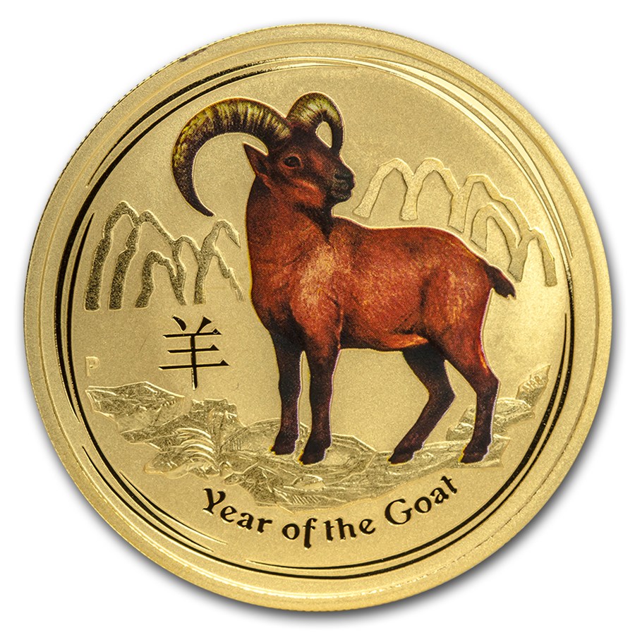 Buy 2015 Australia 1 oz Gold Lunar Goat BU (Colorized) | APMEX