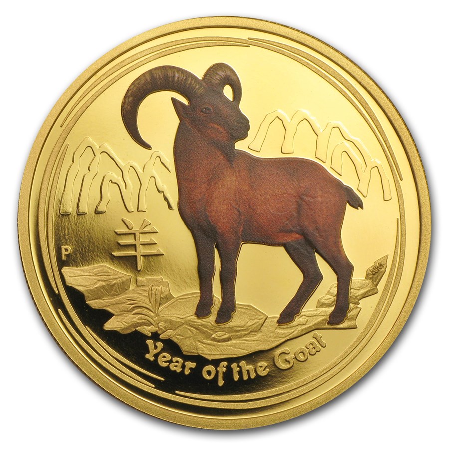 Buy 2015 Australia 1 oz Gold Lunar Goat Proof (Colorized) | APMEX