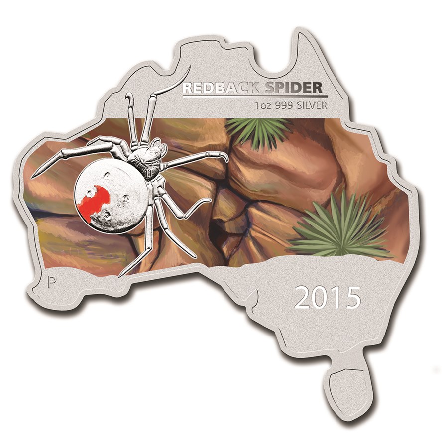 Buy 2015 Australia 1 oz Silver Redback Spider (Map Shape) | APMEX
