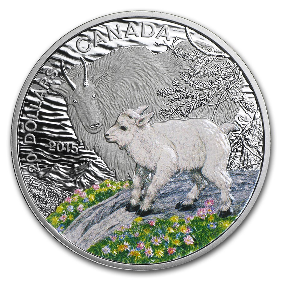 Buy 2015 Canada 1 oz Silver $20 Baby Animals Mountain Goat | APMEX