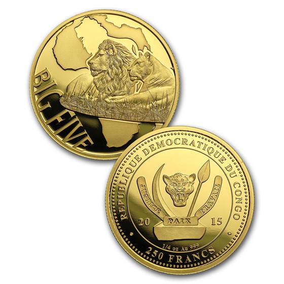 Buy 2015 Congo 4-Coin Gold Lion Proof Set (The Big Five) | APMEX