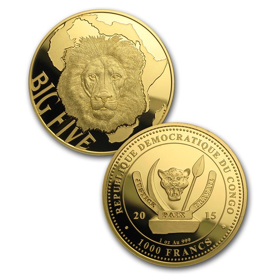 Buy 2015 Congo 4-Coin Gold Lion Proof Set (The Big Five) | APMEX