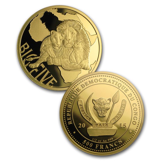 Buy 2015 Congo 4-Coin Gold Lion Proof Set (The Big Five) | APMEX