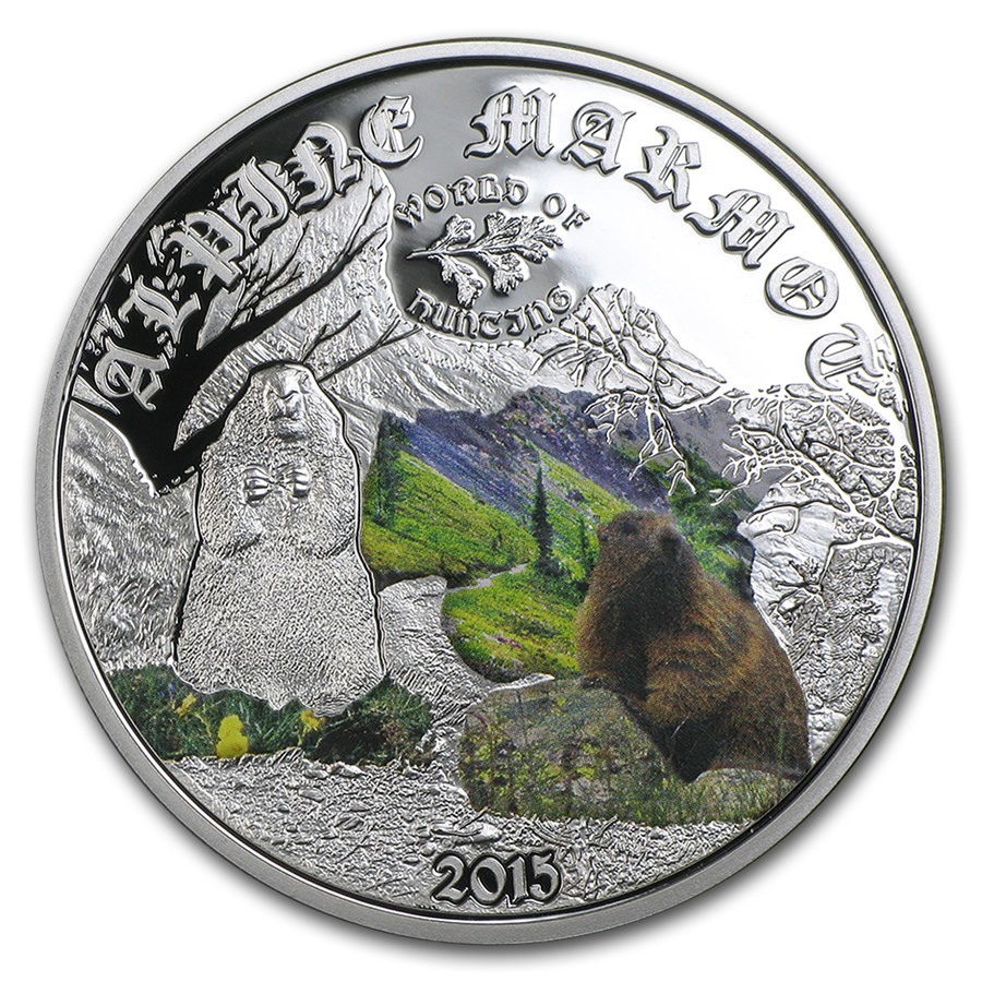 Buy 2015 Cook Islands 1/2 oz Silver World of Hunting Alpine Marmot | APMEX