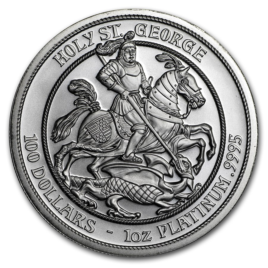 Buy 2015 Cook Islands 1 oz Platinum Holy St. George BU | APMEX