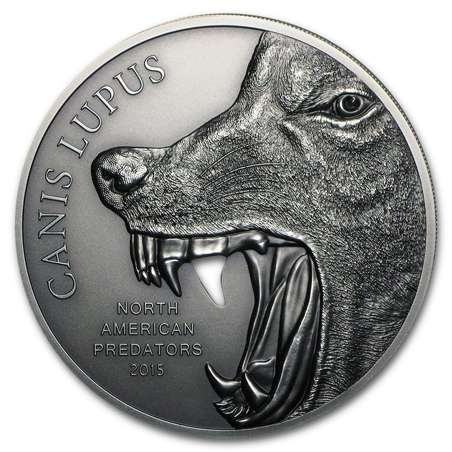Buy 2015 Cook Islands 2 oz Silver North American Predators Gray Wolf ...