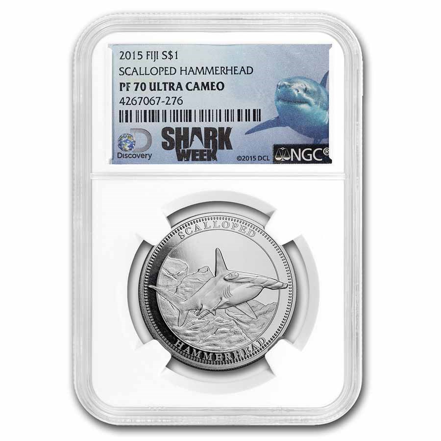 Buy 2015 Fiji 1 oz Silver Hammerhead Shark PF70 UCAM NGC (Shark Week ...