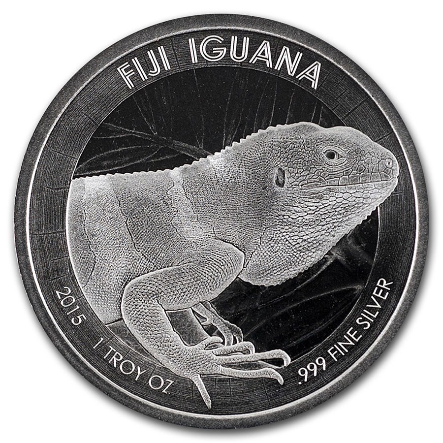 Buy 2015 Fiji 1 oz Silver Iguana BU (Coin and Capsule Only) | APMEX