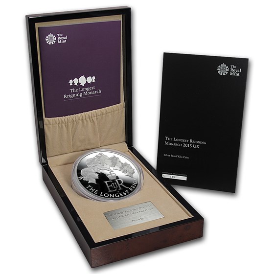 Buy 2015 GB 1 kilo Silver Longest Reigning Monarch Proof | APMEX